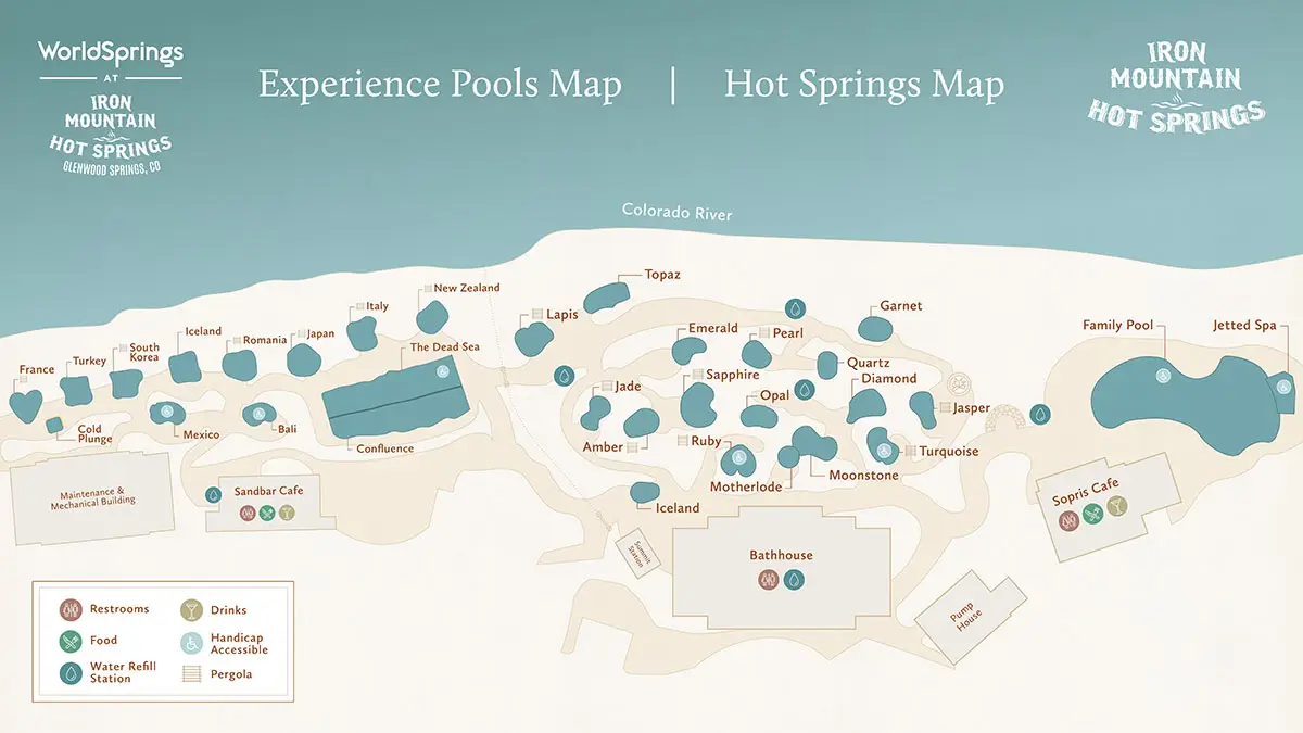 Map of Geothermal Pools at Iron Mountain Hot Springs
